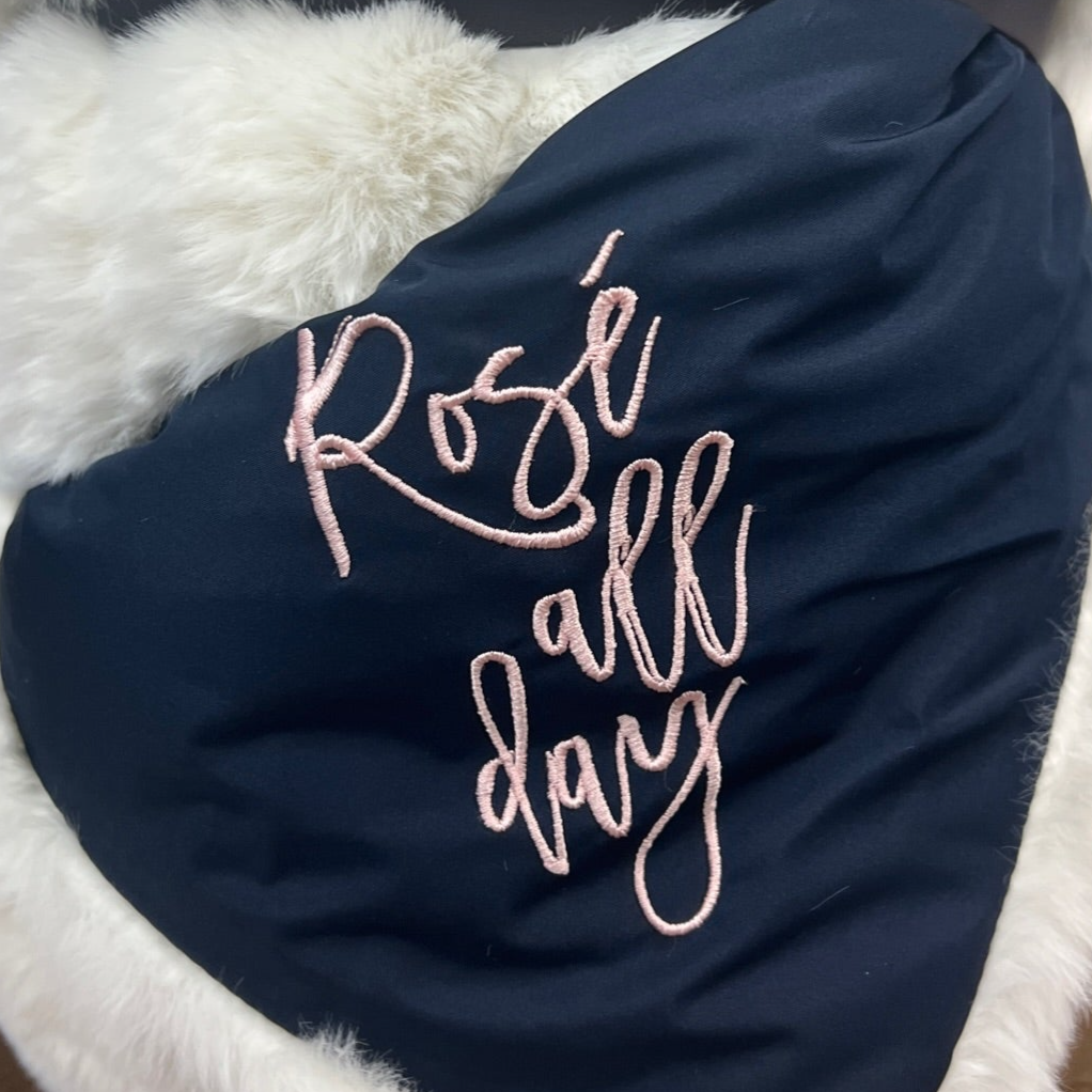 Rosé All Day on White Lap Blanket – Pretty Rugged